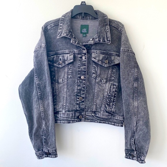 wild fable | Jackets & Coats | Wild Fable Cropped Charcoal Denim Jacket ...